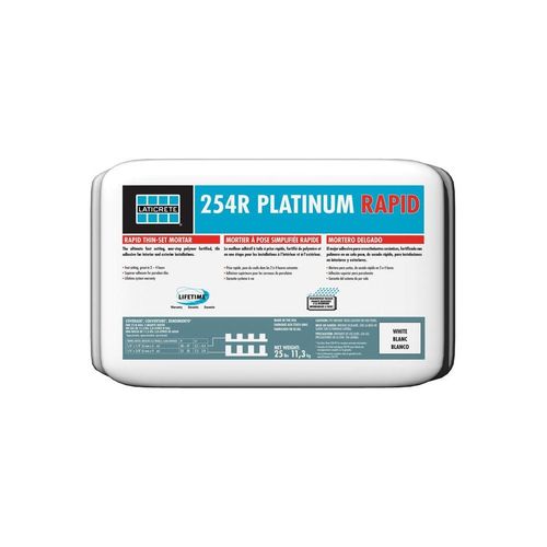 Laticrete - 254R Platinum Rapid Thin-Set Mortar White 25 lb - 0254-0025 ...