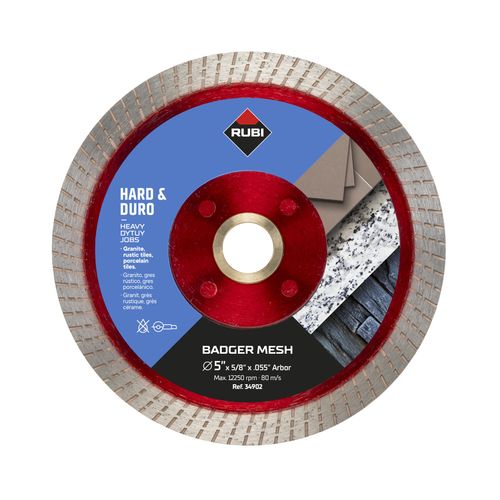 Rubi - Wet/Dry Diamond Turbo Tile Saw Blade Badger Mesh 5" - 34902 ...