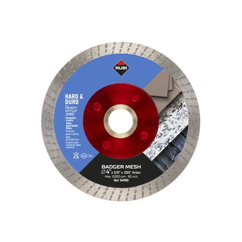 Rubi - Wet/Dry Diamond Turbo Tile Saw Blade Badger Mesh 4" - 34900 ...