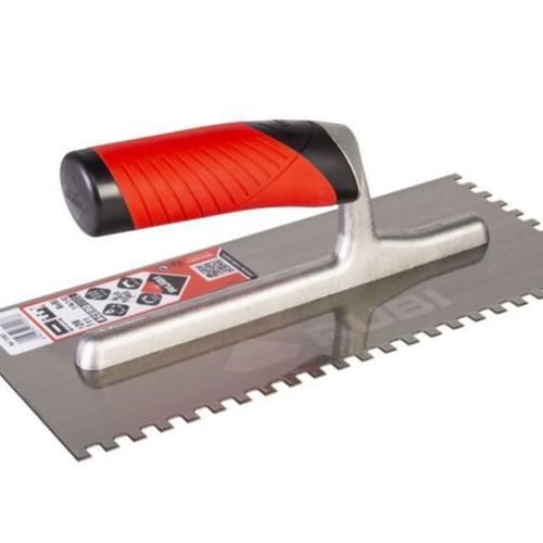 Rubi - Square Notched Trowel Pro 11" Steel 1/4" x 1/4" with Ergonomic ...