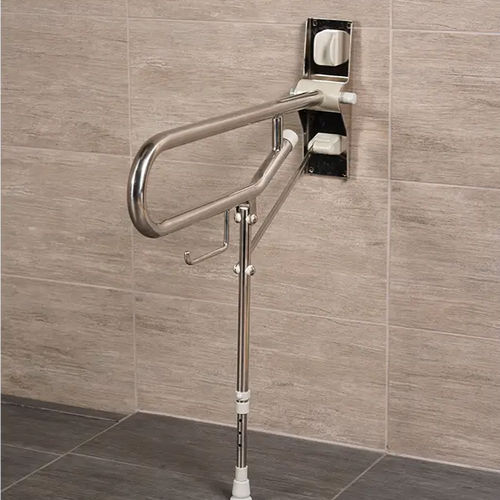ARC - Stasinless Steel Fold-up Support Shower Bar with Adjustable Leg ...