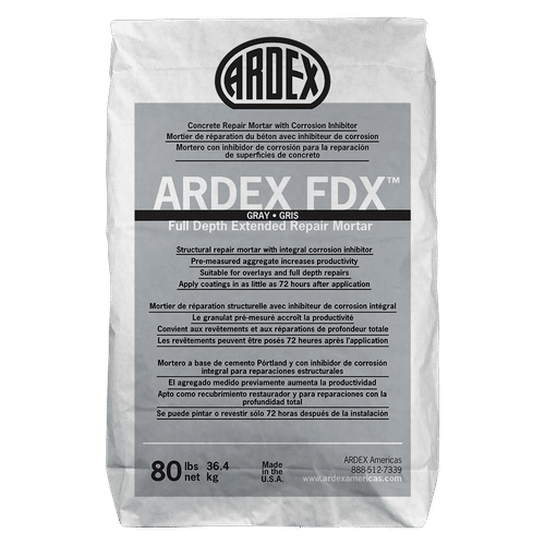 Ardex - FDX Full Depth Extended Repair Mortar, Gray - 80 lb - 12627 ...