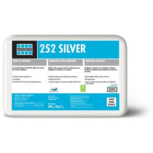 Laticrete - 252 Silver Cementitious Thin-Set Powder White 50 lb - 0252 ...