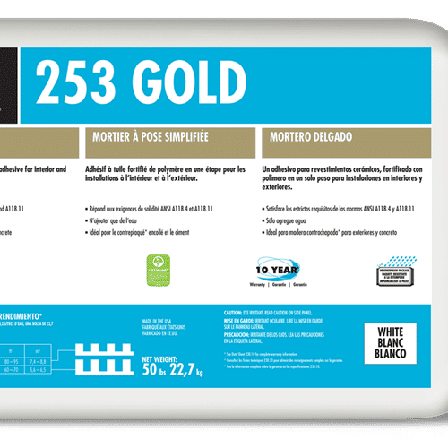 Laticrete - 253 Gold Thin-Set Mortar White 50 lb - 0253-0050-22 | FloorBox