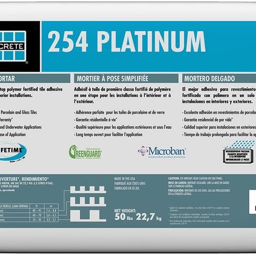 Laticrete - 254 Platinum Thin-Set Mortar White 50 lb - 0254-0050-22 | FloorBox