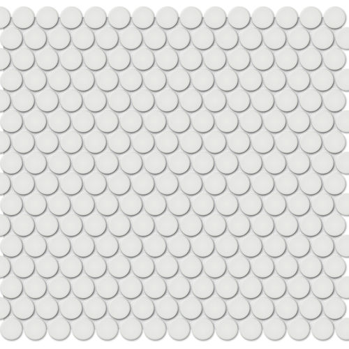 Anatolia - Mosaic Penny Round Soho Vintage Grey Glossy 11" x 12" | FloorBox