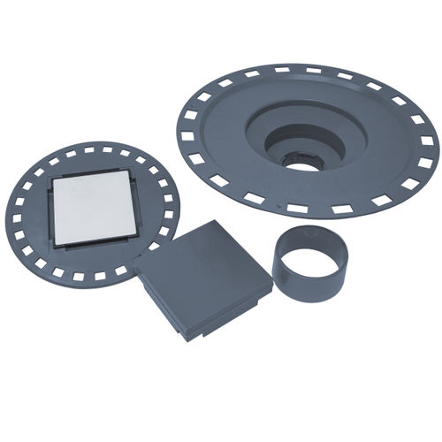 Laticrete - Hydro Ban Shower Drain Kit PVC 10 cm with Square Stainless ...