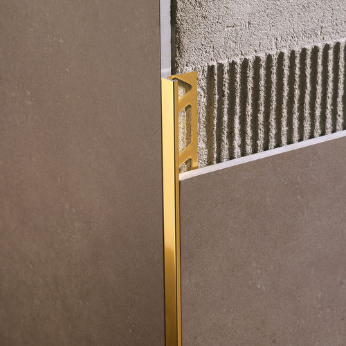 Profilitec - Wall Tile Edge Trim Kerajolly Anodized Aluminum Gold 3/8 ...