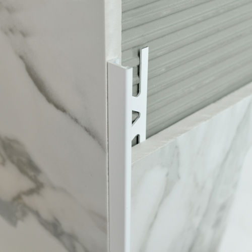 Profilitec - Wall Tile Edge Trim Kerajolly Aluminum Matt White 1/2" (12 ...