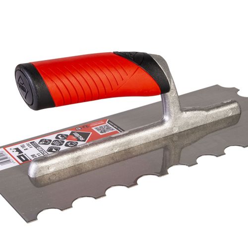 Rubi - Round (R-10) Notched Trowel 11" Steel with Open Rubiflex Handle ...