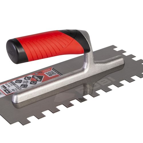 Rubi - Square Notched Trowel 11" Steel with Open Rubiflex Handle 1/2" x ...