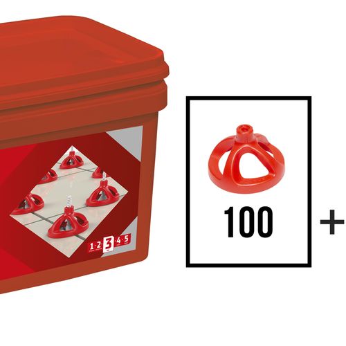 Rubi - Cyclone Leveling System Kit (100 caps + 300 bases 1/16") - 35964 ...