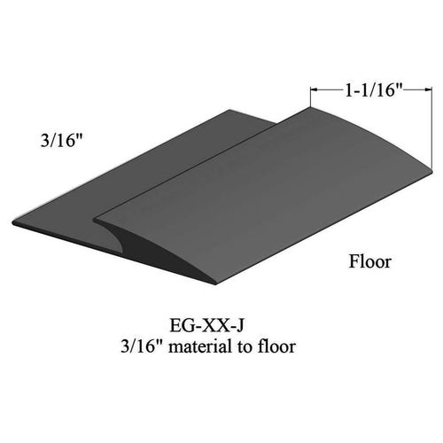 Johnsonite - Edge Guards - EG 40 J 3/16" material to floor #40 Black 12 ...