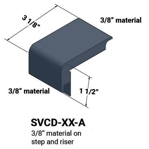 Johnsonite - Stair Nosings - 3⁄8” material on step and riser #18 Navy ...