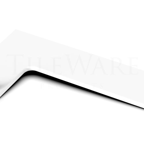 TileWare - Tablette en forme de L Boundless Series Super White avec ...