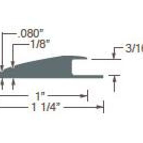 Core Flooring - Carpet Reducer Vinyl #6 Almond - 3/16" (4.8 mm) x 1" x ...