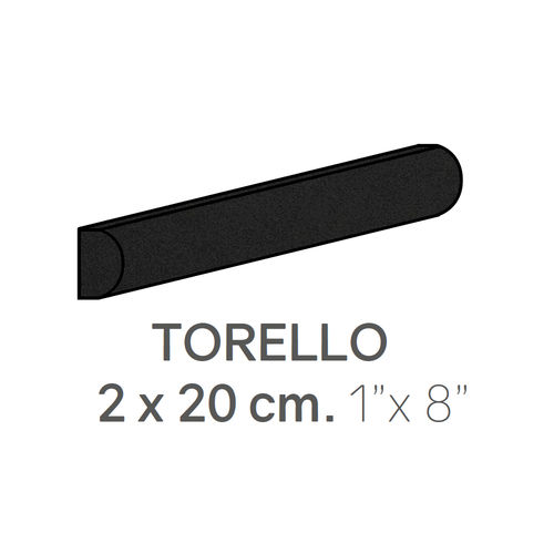 Centura - Ceramic Wall Molding Torello Country Anthracite Polished 1" x ...