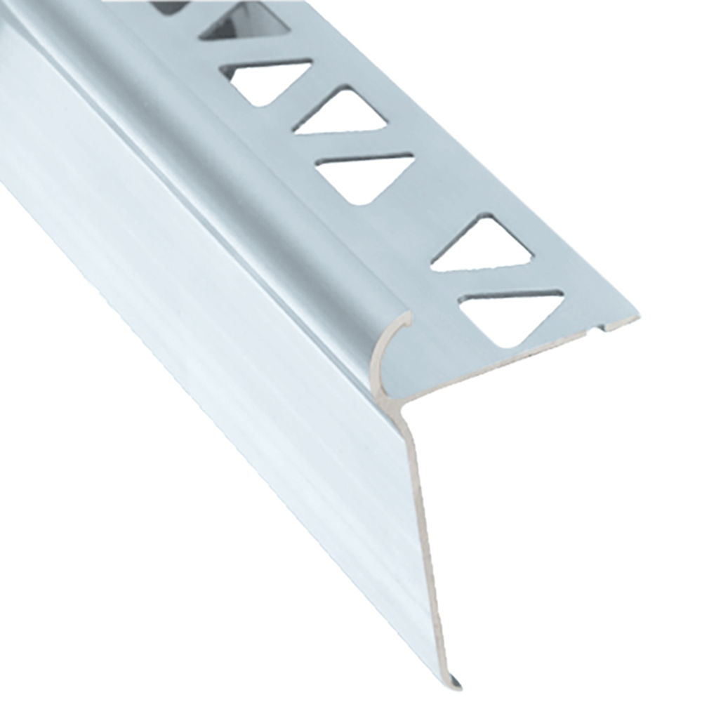 M-D PRO Decorative Tile Stair Nosing, Satin Clear Anodized - 1/2" x 12 ...