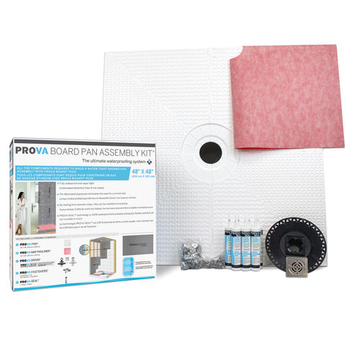 Prova - Board Pan Assembly Kit, Centered ABS Drain - 48" x 48 ...