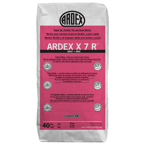 Ardex - X 7 R Rapid-Set Flexible Tile & Stone Mortar, Gray - 40 lb ...
