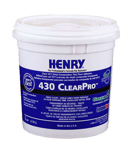 Henry 430 ClearPro Thin-Spread VCT Floor Tile Adhesive - 3.78 L (12101 ...