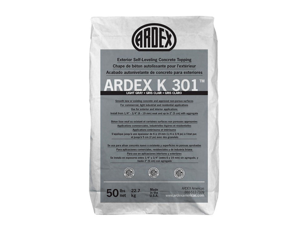 Ardex K 301 Chape de béton autolissante pour l'extérieur, Gris - 50 lb ...
