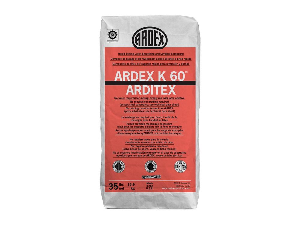 Ardex K 60 ARDITEX Two-Component Rapid Setting Latex Smoothing ...
