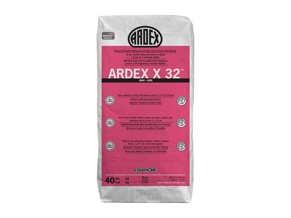 Ardex X 32 MICROTEC Universal Thin-to-Thick Bed Mortar, Gray - 40 lb (12594) | FloorBox