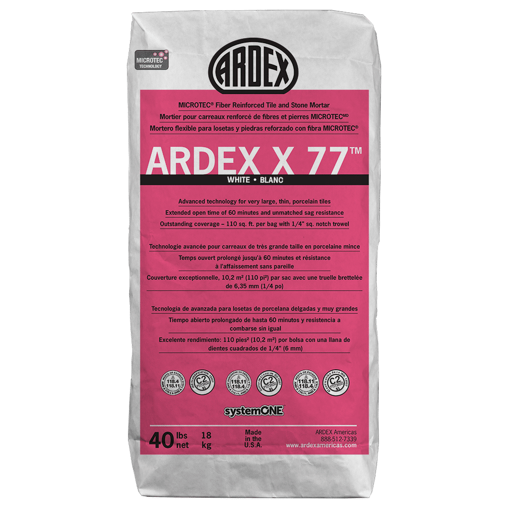 Ardex X 77 MICROTEC Mortier renforcé de fibres pour carreaux et pierres ...