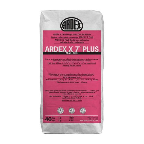Ardex - X 7 PLUS High Yield Thin-Set Mortar, Gray - 40 lb | FloorBox