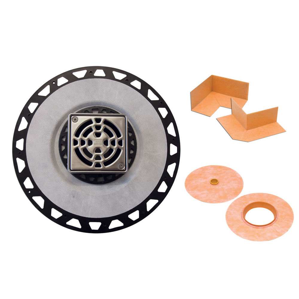 Schluter KERDI-DRAIN Drain Kit - ABS Plastic Flange 2" with Stainless ...