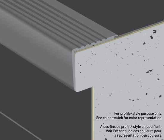 M-D PRO - Vinyl Drop Overlap Stair Nosing - Black #040 - 1 7/8" x 1 7/8" x 12' | FloorBox