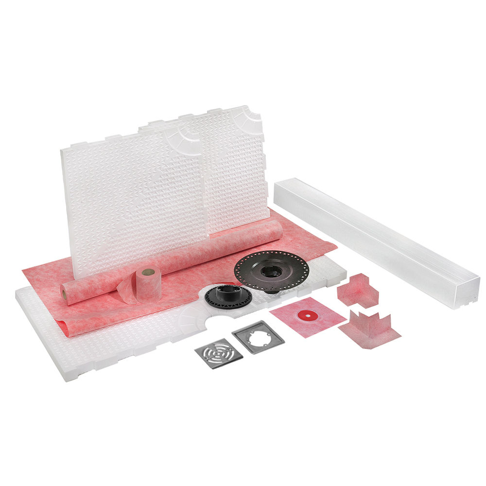 Prova Système de douche avec base inclinée préfabriquée drain central ...