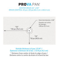 Prova Shower System Prefabricated Sloped Pan, Centered ABS Drain with ...