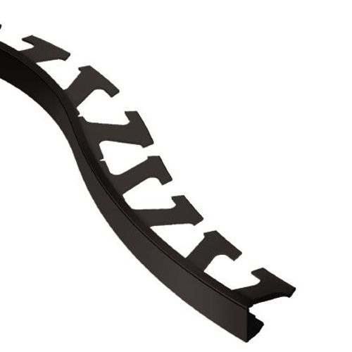 Schluter - SCHIENE Wall Radius Tile Edging Trim - Aluminum Black 3/8" x ...