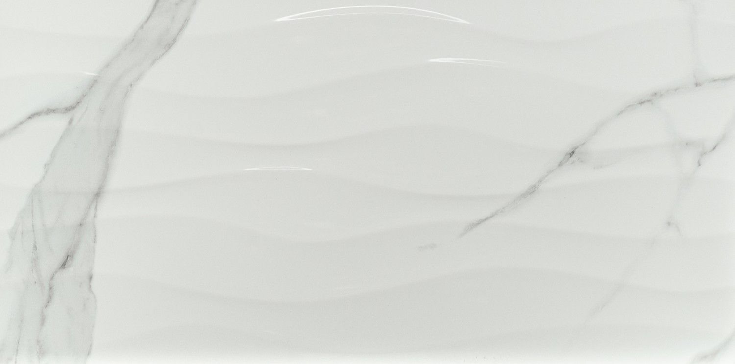 MSI Surfaces Wall Tiles Dymo Statuary Wavy White-Cool Glossy 12" x 24 ...