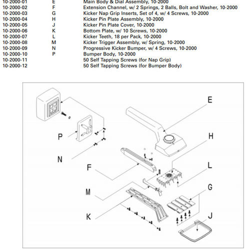 Roberts - Ensemble de gâchette pour kicker à genou avec ressort pour 10 ...