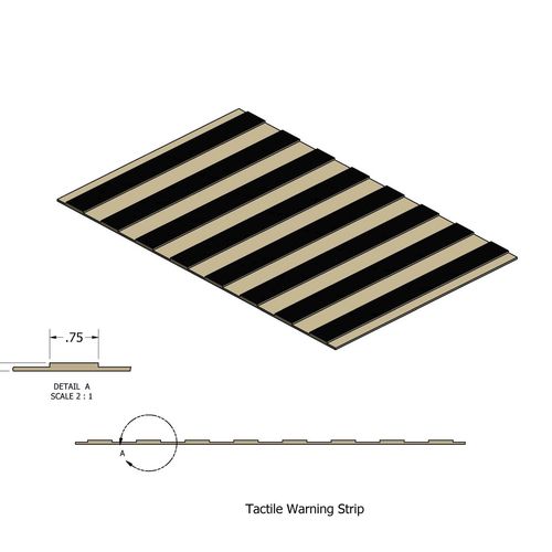 Johnsonite - Tactile Warning Surface in Vinyl #18 Navy Blue Warning ...