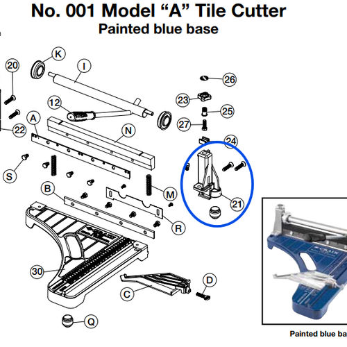 Crain - Right Hand Standard for No. 001 Model A Tile Cutter Painted ...