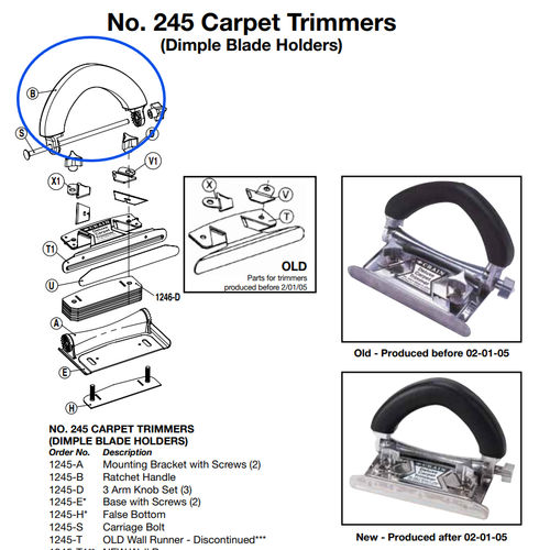 Crain - Carpet Trimmer Ratchet Handle for No. 245 - 1245-B | FloorBox