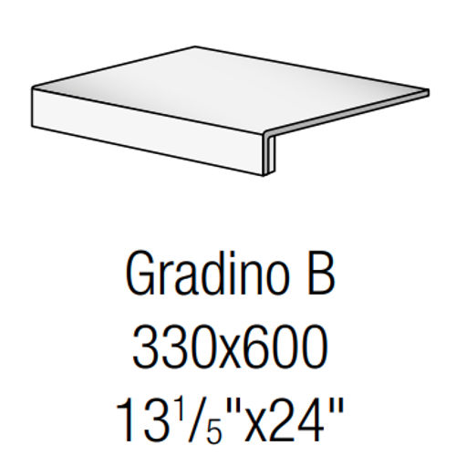 Centura - Floor Tile Norr 20 Farge Natural Gradino B Stair Nose 13" x ...