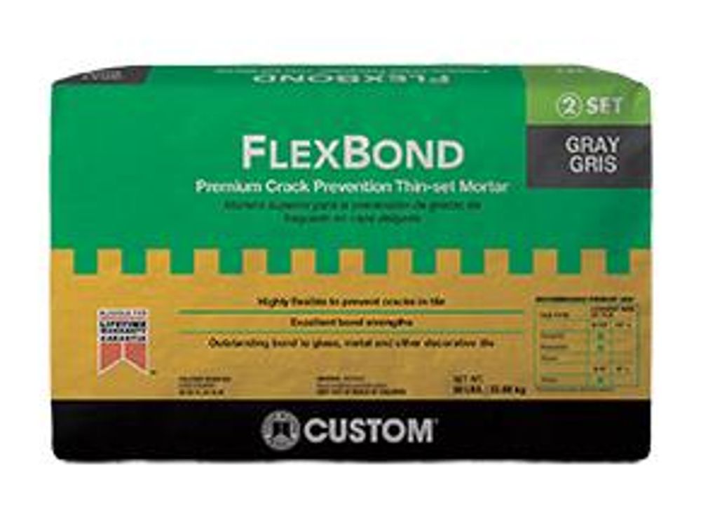 Custom Building Products Thin-Set Mortar Premium Crack Prevention FlexBond Grey 50 lb (CFB50 ...