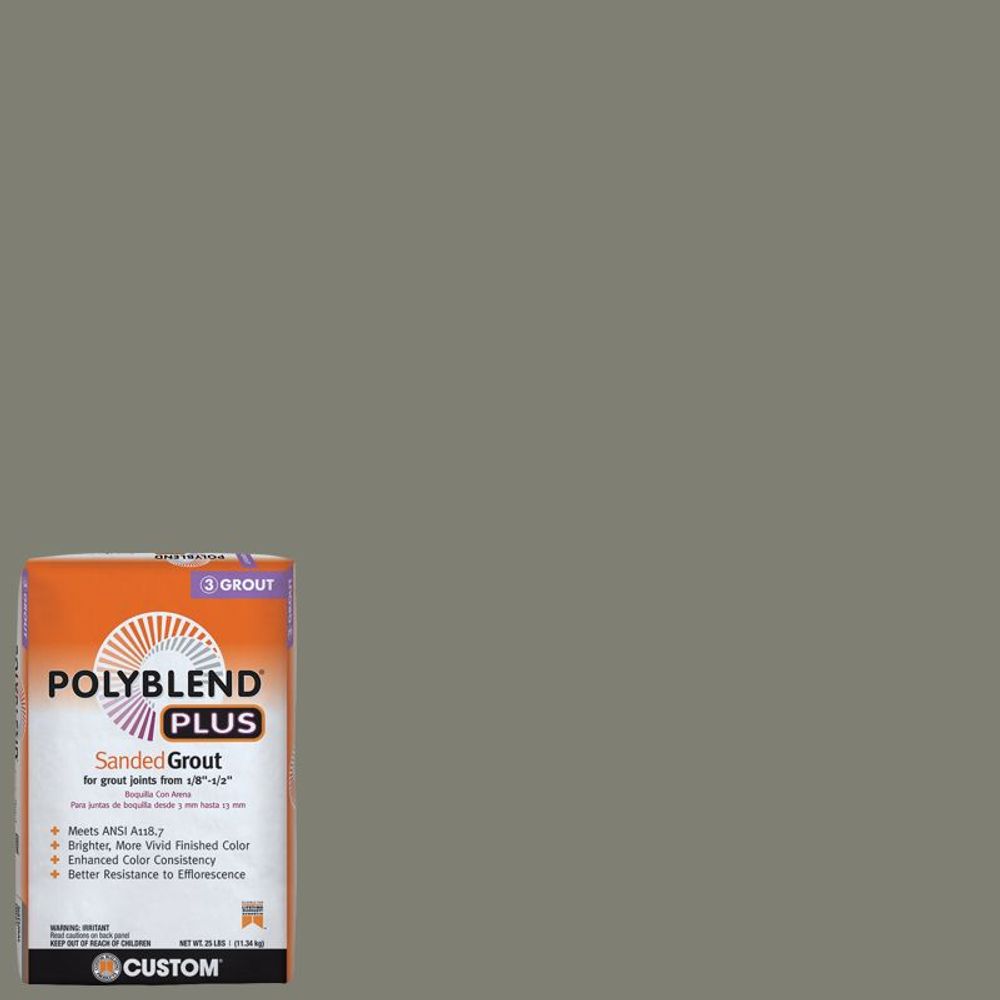 Custom Building Products Sanded Grout PolyBlend Plus #9 Natural Gray 25 ...