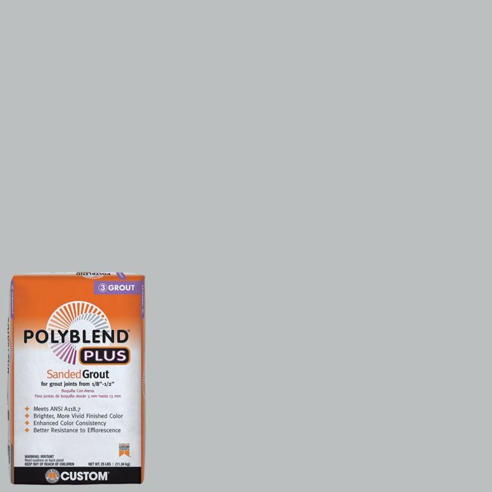 Custom Building Products Sanded Grout PolyBlend Plus #115 Platinum 25 ...