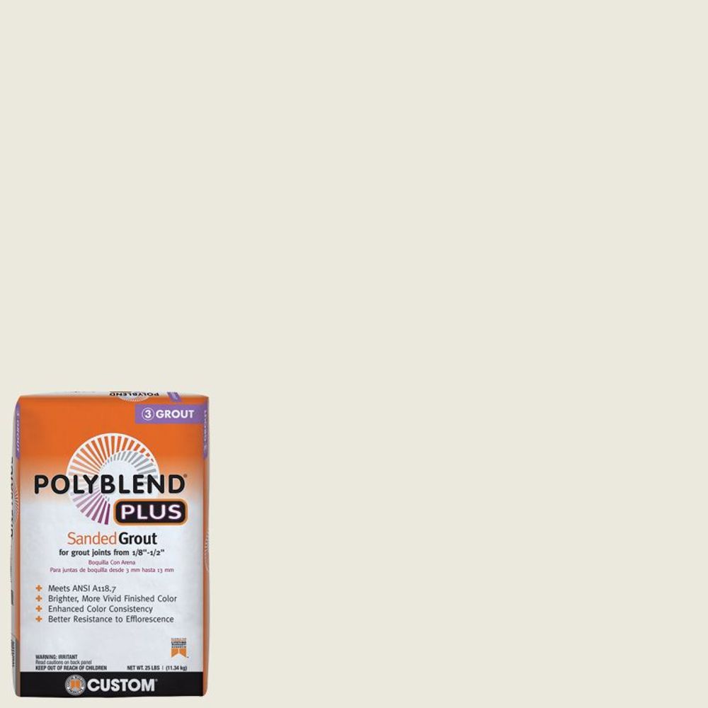 Custom Building Products Sanded Grout PolyBlend Plus #381 Bright White ...