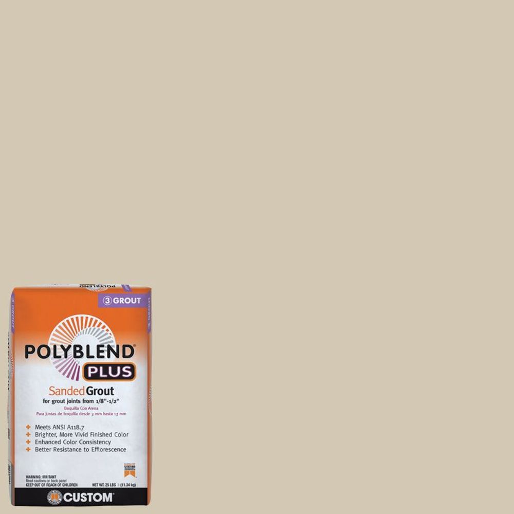 Custom Building Products Sanded Grout PolyBlend Plus #382 Bone 25 lb ...