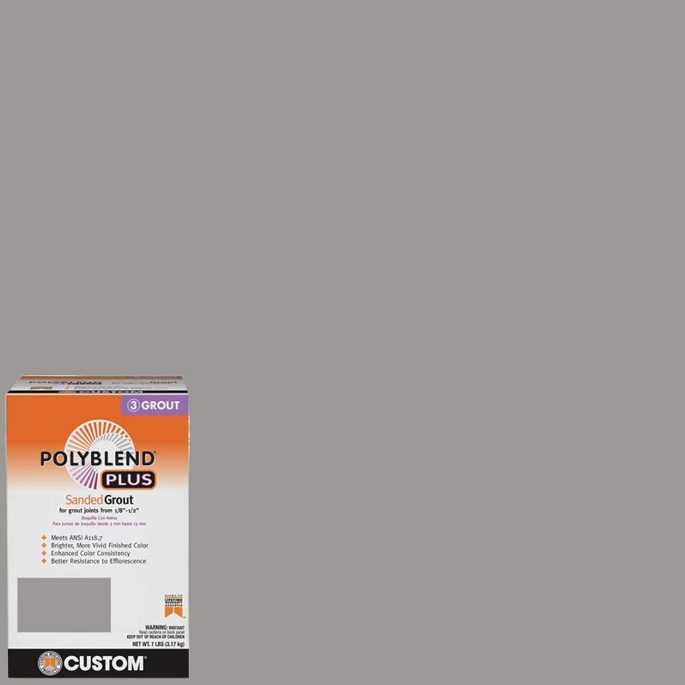 Custom Building Products Sanded Grout PolyBlend Plus #165 Delorean Gray ...