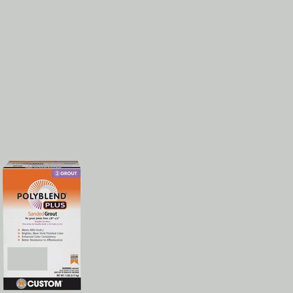 Custom Building Products Sanded Grout PolyBlend Plus #544 Rolling Fog 7 ...