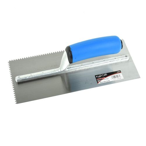 Toolway - Pro Handle Trowel Notched 11" x 4 1/2" (3/16" V Notch) Blue ...