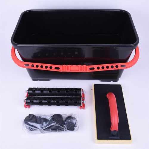 Toolway - Grout Cleaning Kit 24L Twin-Roller Bucket & Hydra Sponge ...